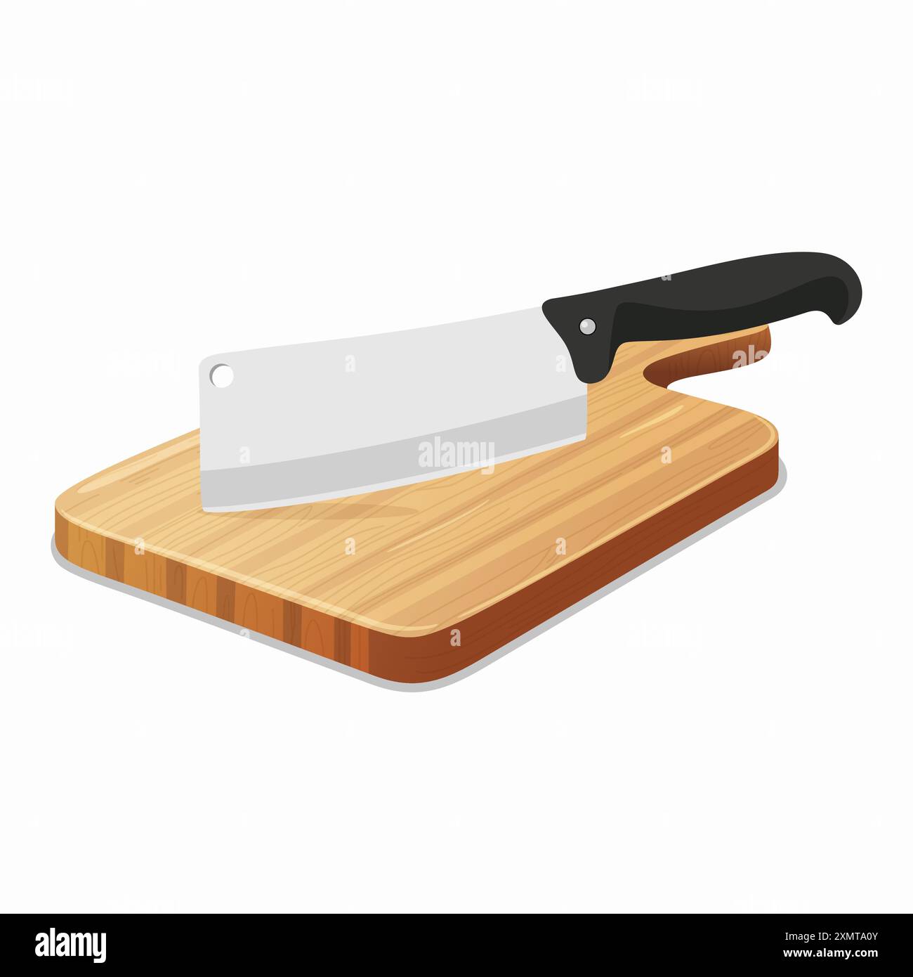Flat Vector Wooden Cutting Board with Kitchen Knife Icon. Cutting Board ...