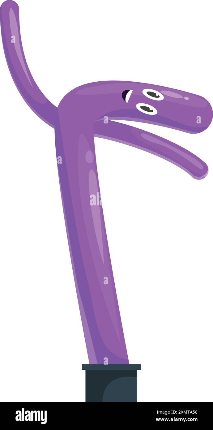 Purple inflatable tube man is waving its arms and having fun Stock ...