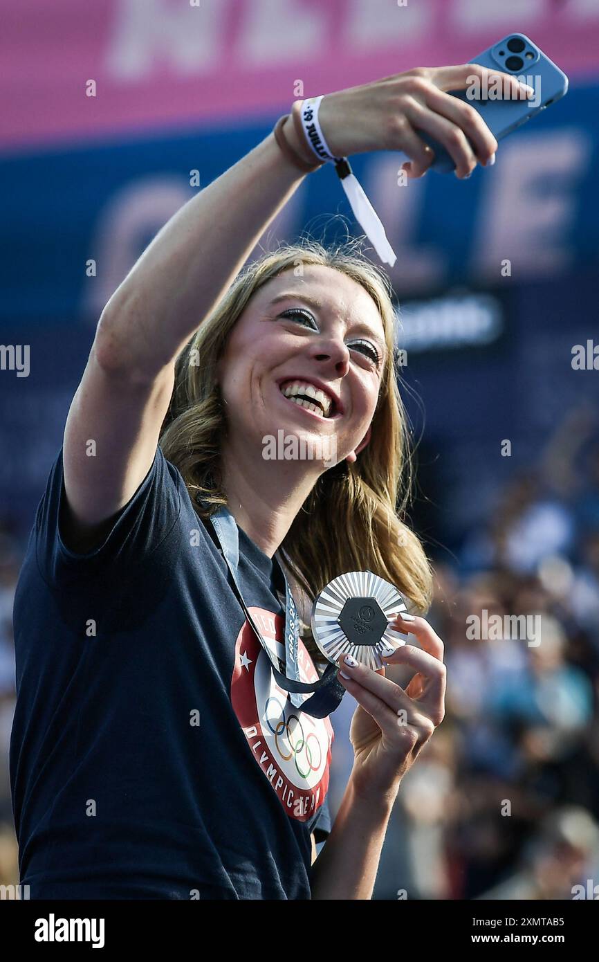 Paris, France. 29th July, 2024. US silver medalist at mountain bike ...