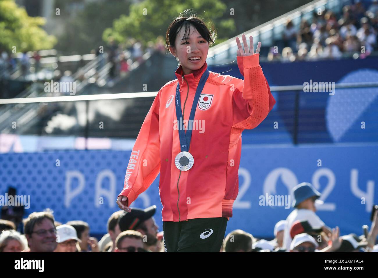 Paris, France. 29th July, 2024. Japan's silver medalist at skateboard ...