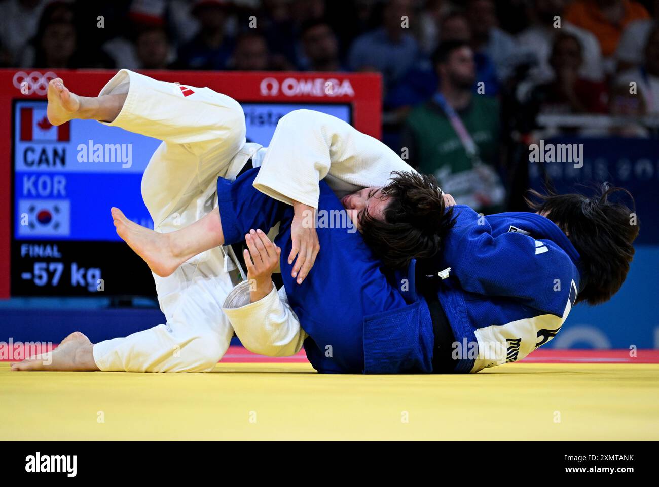 Paris, France. 29th July, 2024. Christa Deguchi (white) of Canada ...