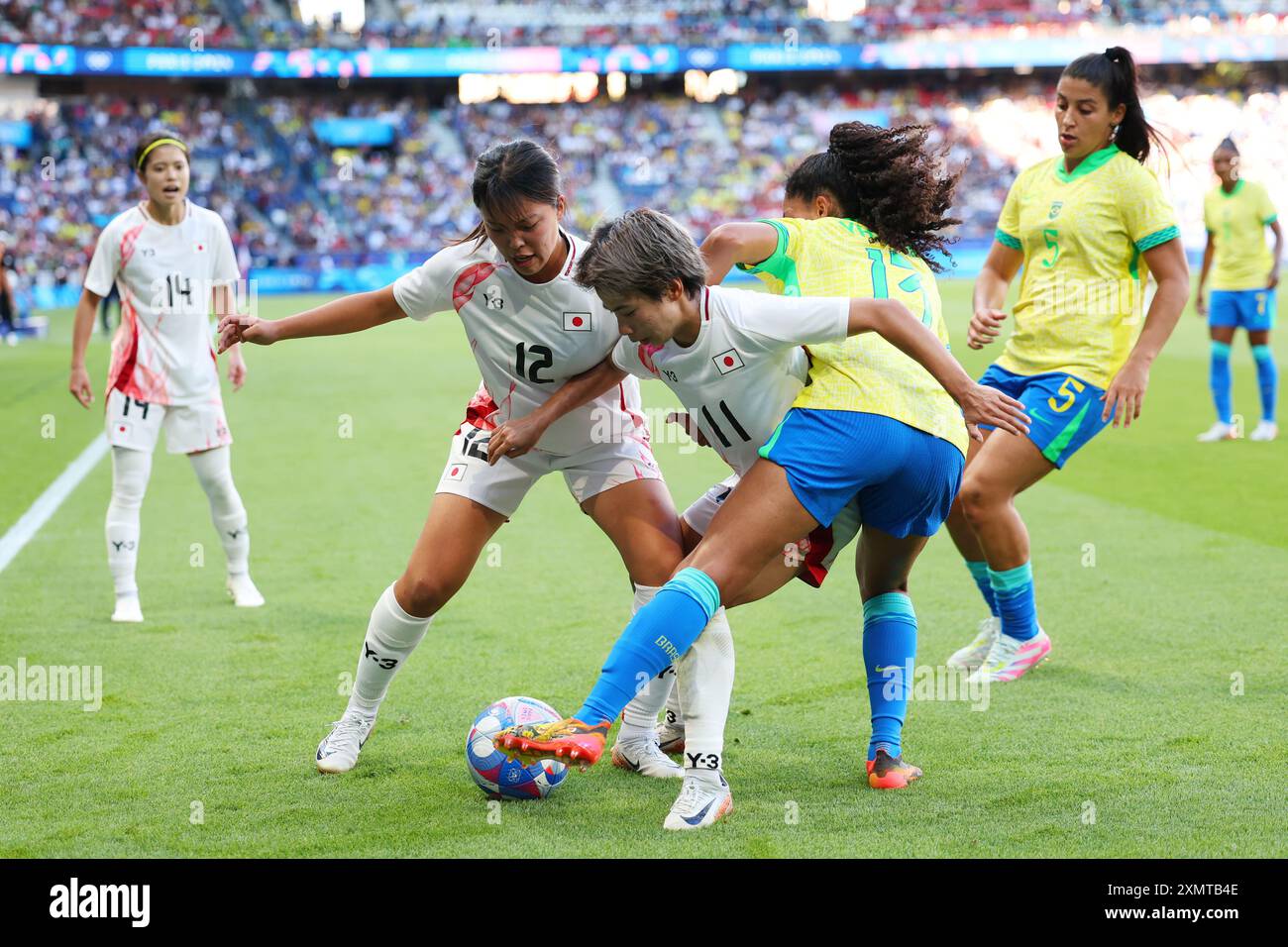 Paris, France. 28th July, 2024. (L to R) Momoko Tanikawa, Mina Tanaka ...