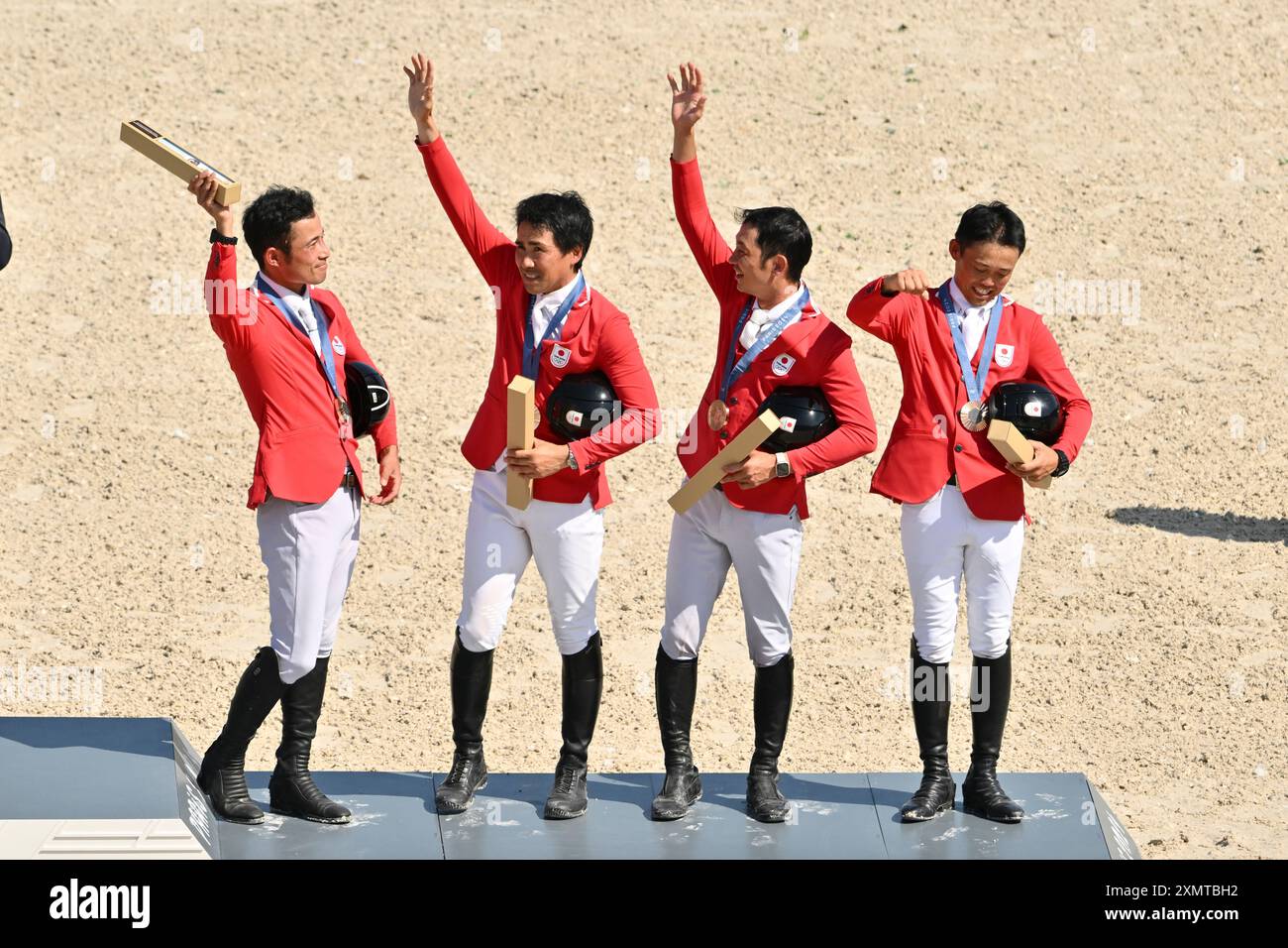 JAPAN Team (JPN), bronze medal at the Medal Ceremony, Equestrian ...