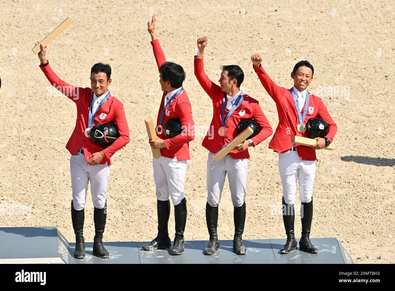 JAPAN Team (JPN), bronze medal at the Medal Ceremony, Equestrian ...