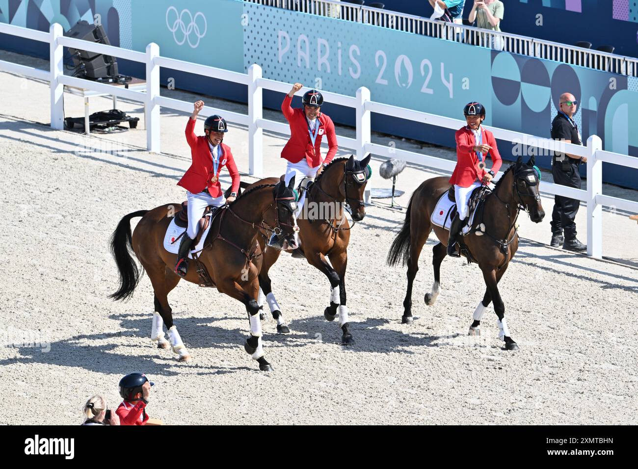 JAPAN Team (JPN), bronze medal at the Medal Ceremony, Equestrian ...