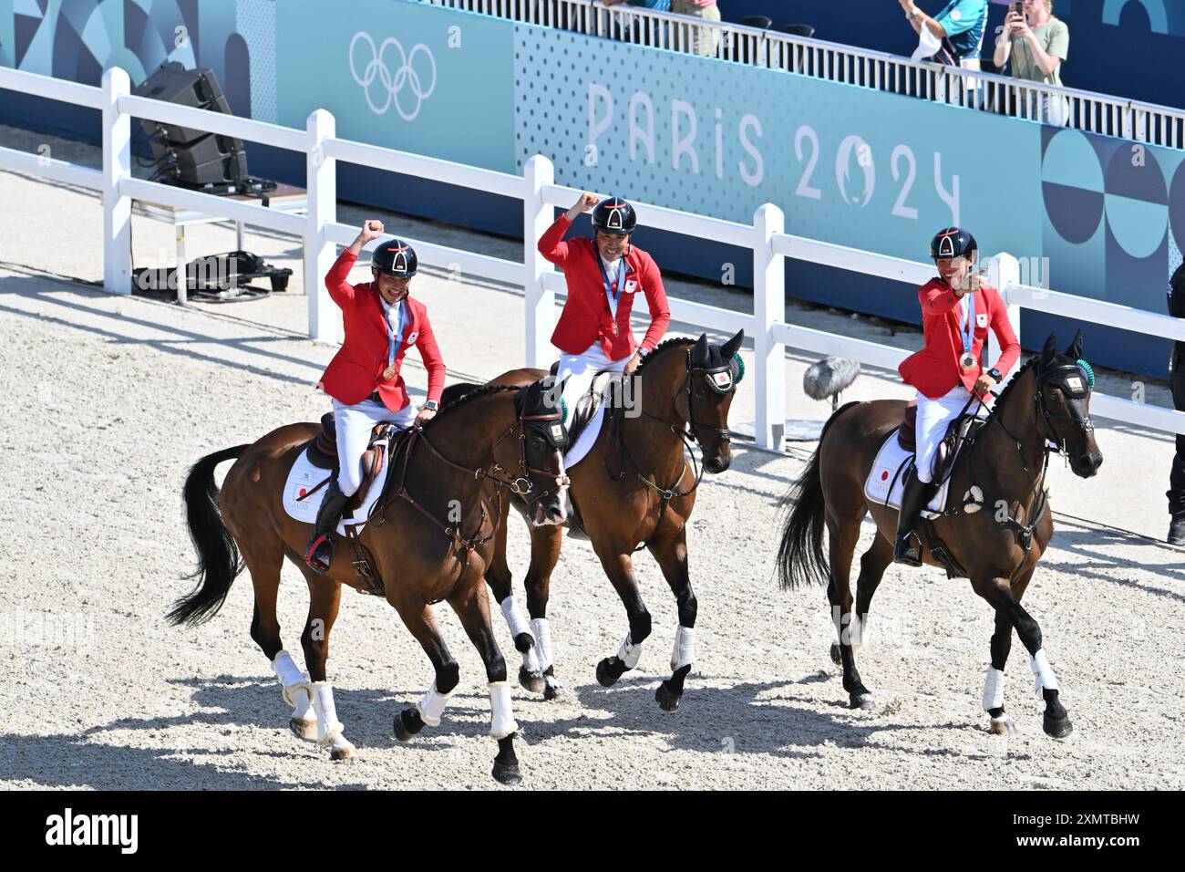 JAPAN Team (JPN), bronze medal at the Medal Ceremony, Equestrian ...