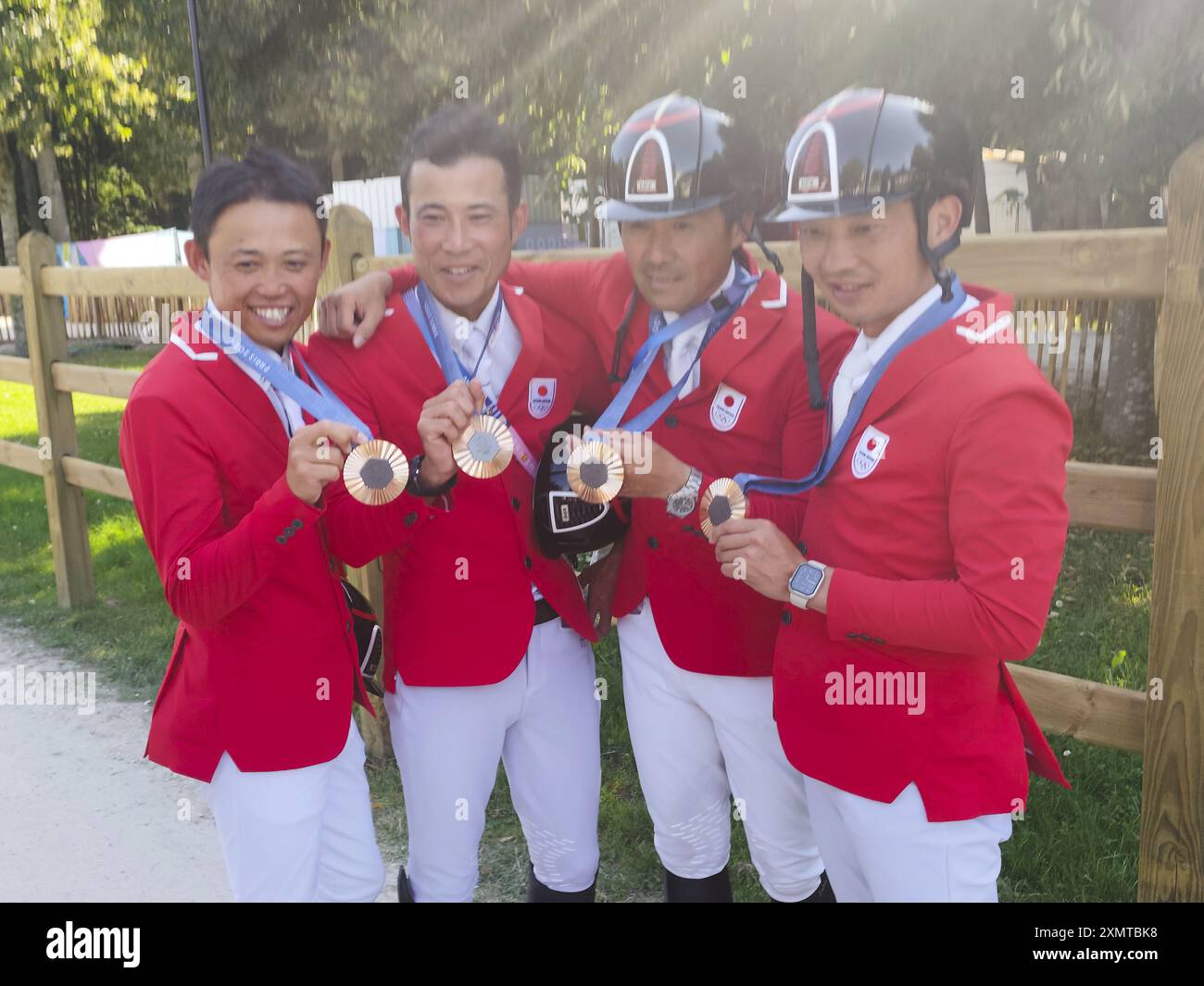 JAPAN Team (JPN), bronze medal at the Medal Ceremony, Equestrian ...