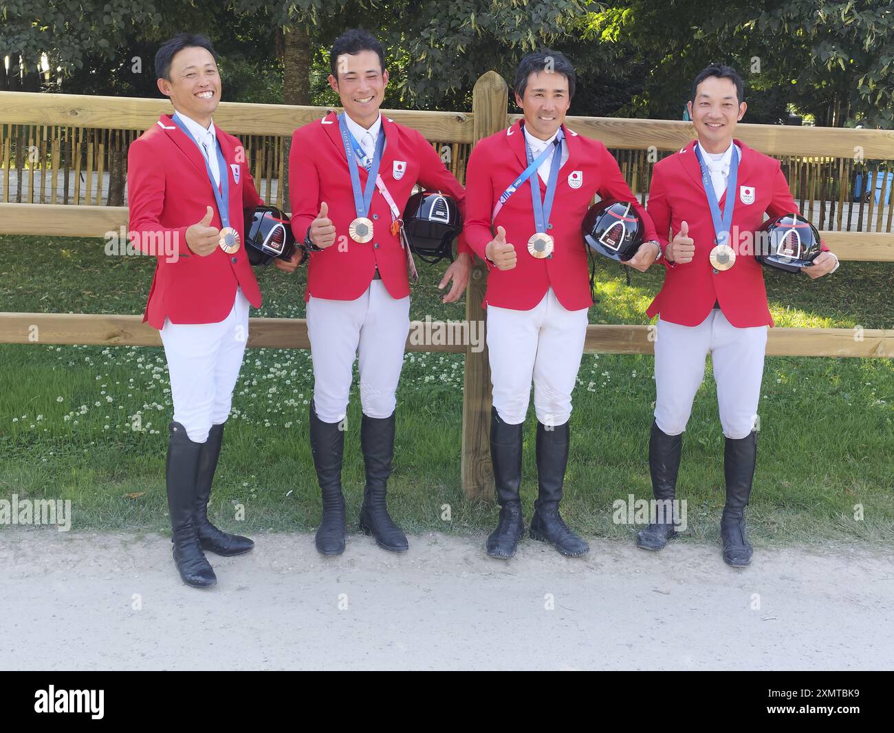 JAPAN Team (JPN), bronze medal at the Medal Ceremony, Equestrian ...