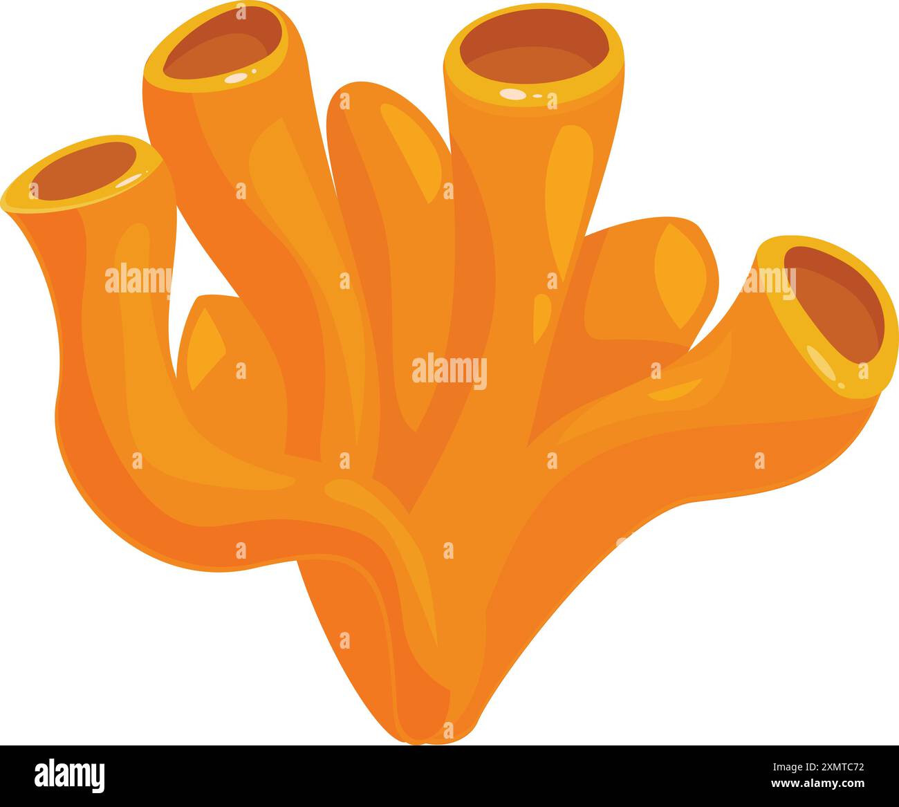 Cartoon tubular sponge growing on a solid surface underwater Stock ...