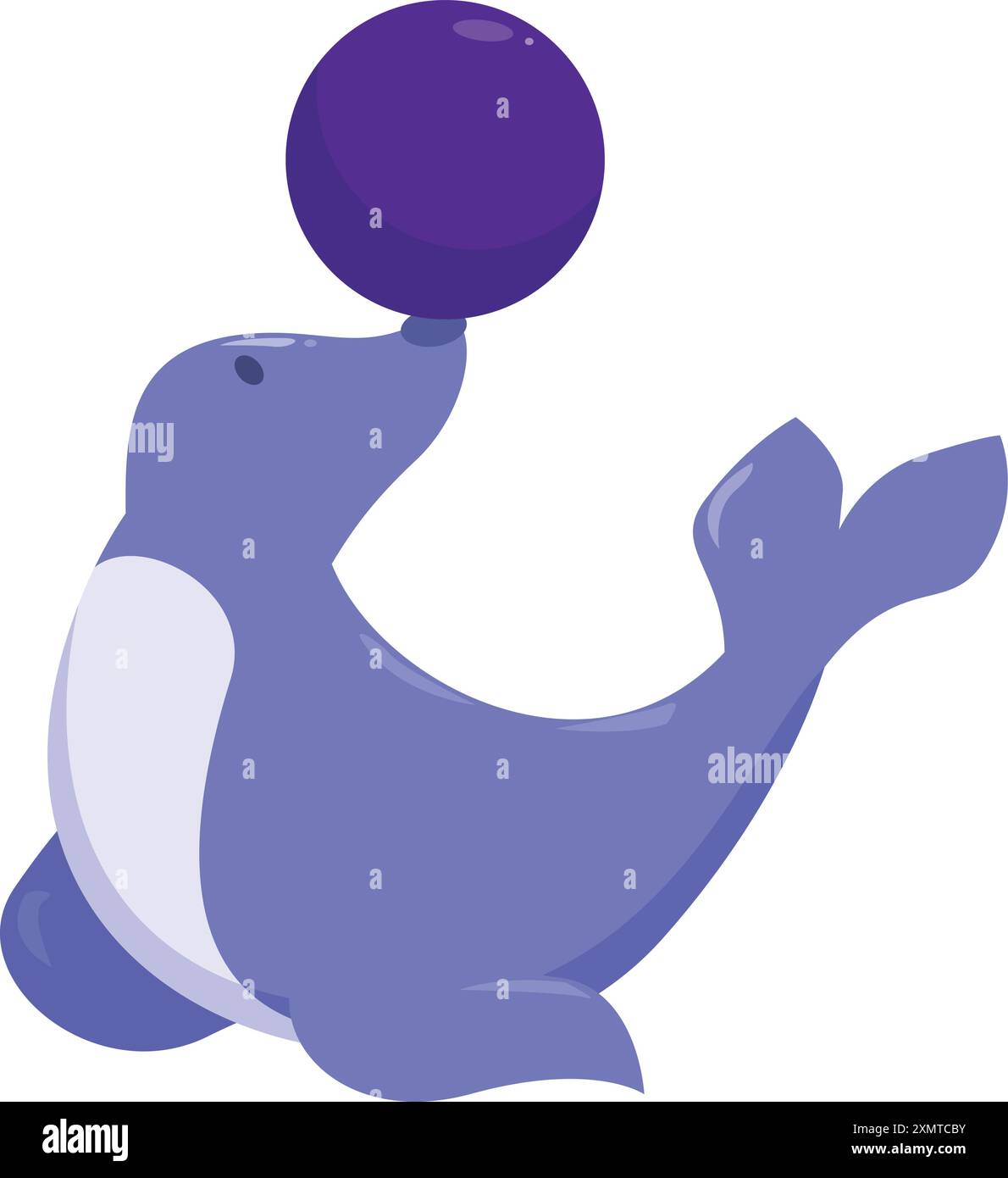Circus seal balancing a purple ball on its nose hi-res stock ...