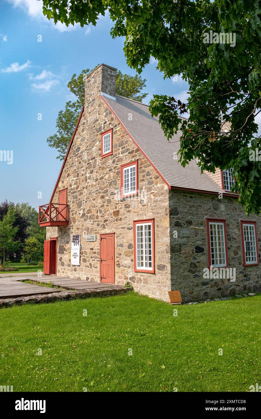 Old Canadian traditional stone house located in the the Town of ...