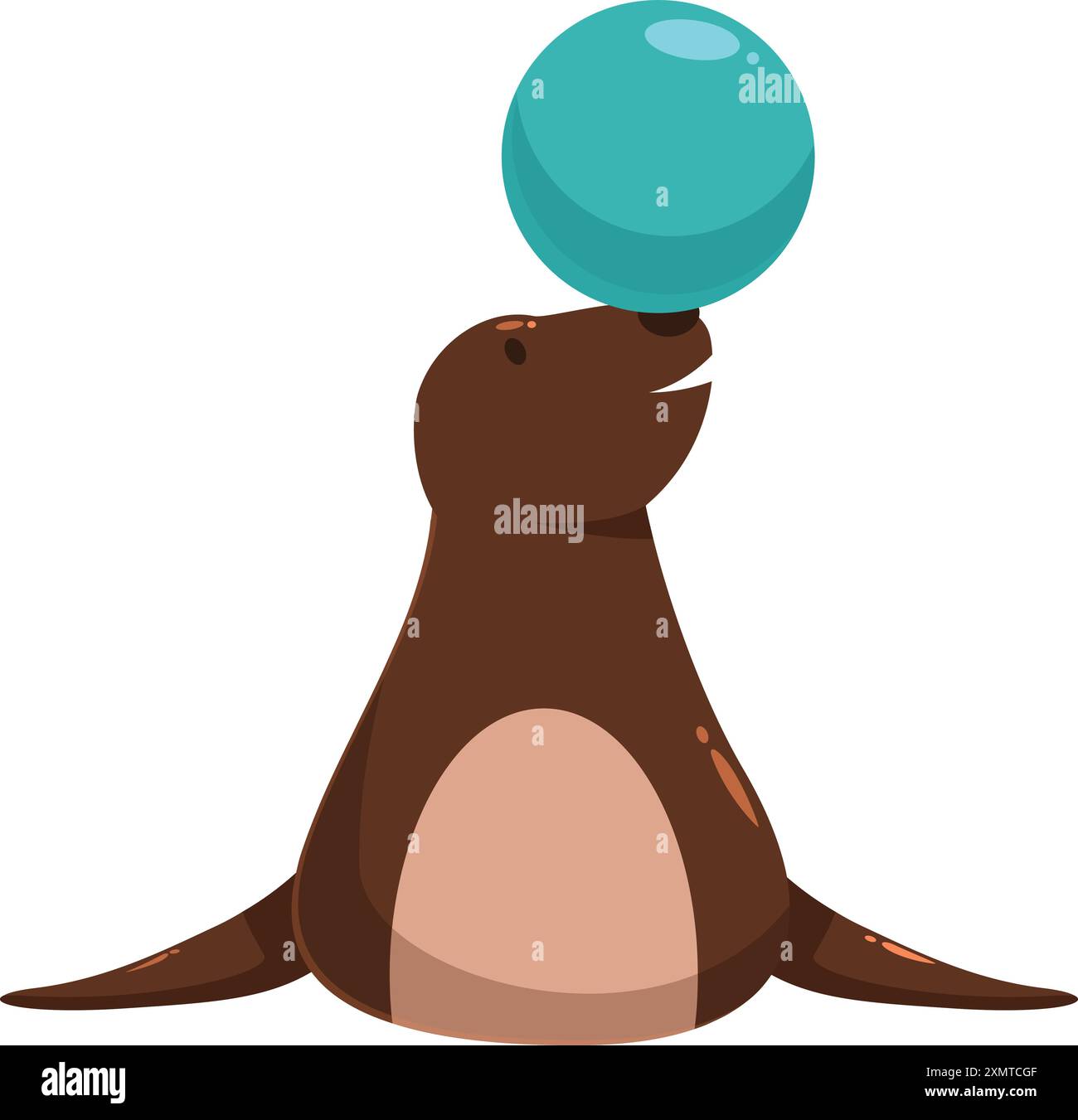 Circus seal balancing ball on nose performing trick Stock Vector Image ...