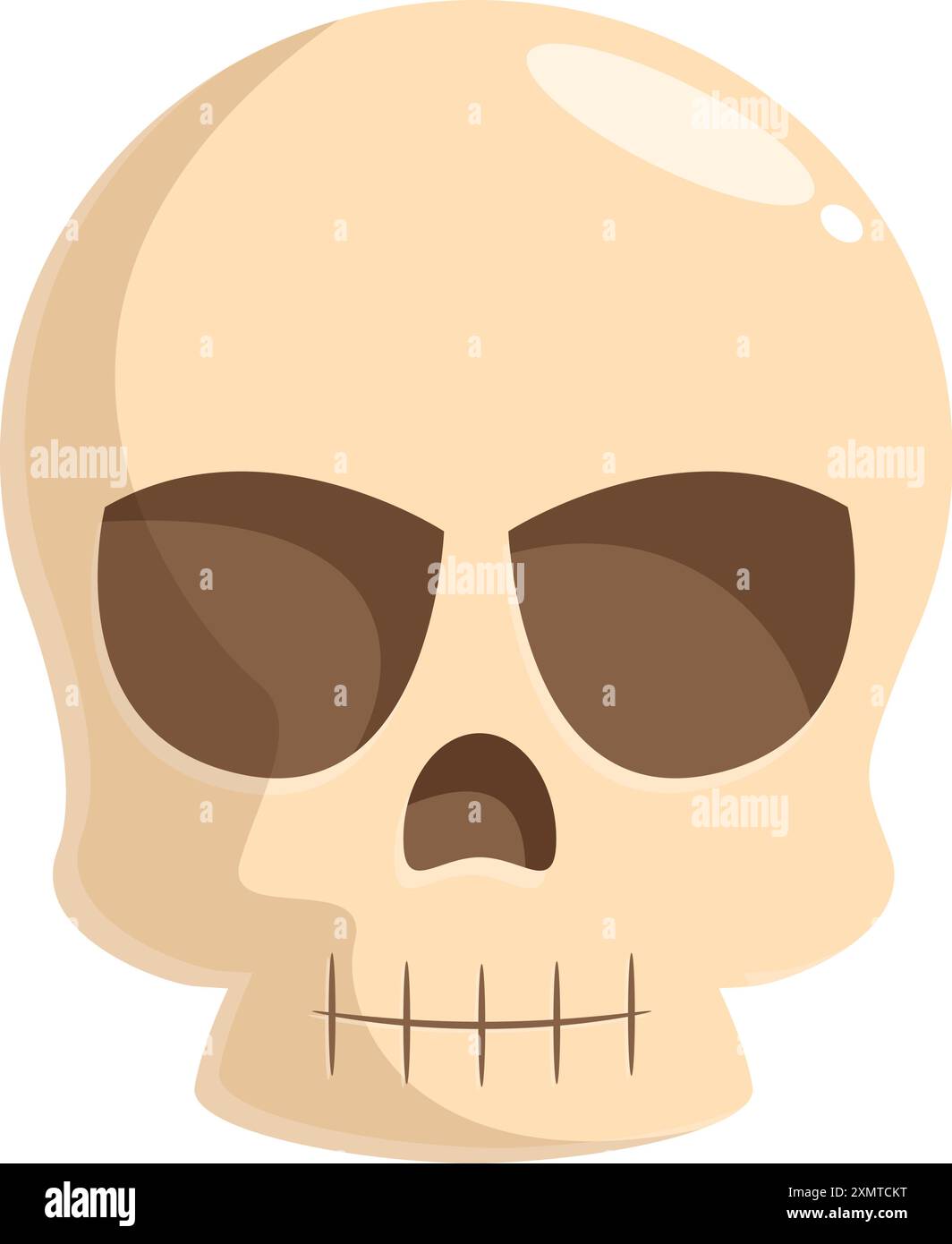 Cartoon skull staring with empty eyes and stitched mouth hi-res stock ...