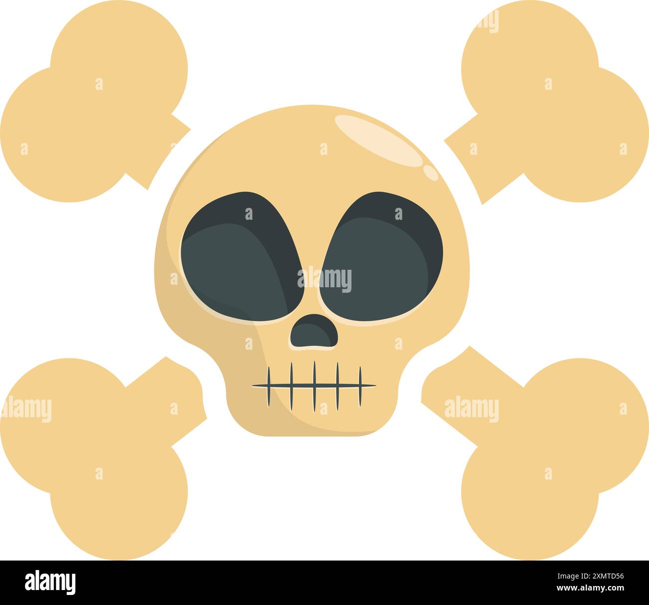 Cartoon skull and crossbones representing death hi-res stock ...