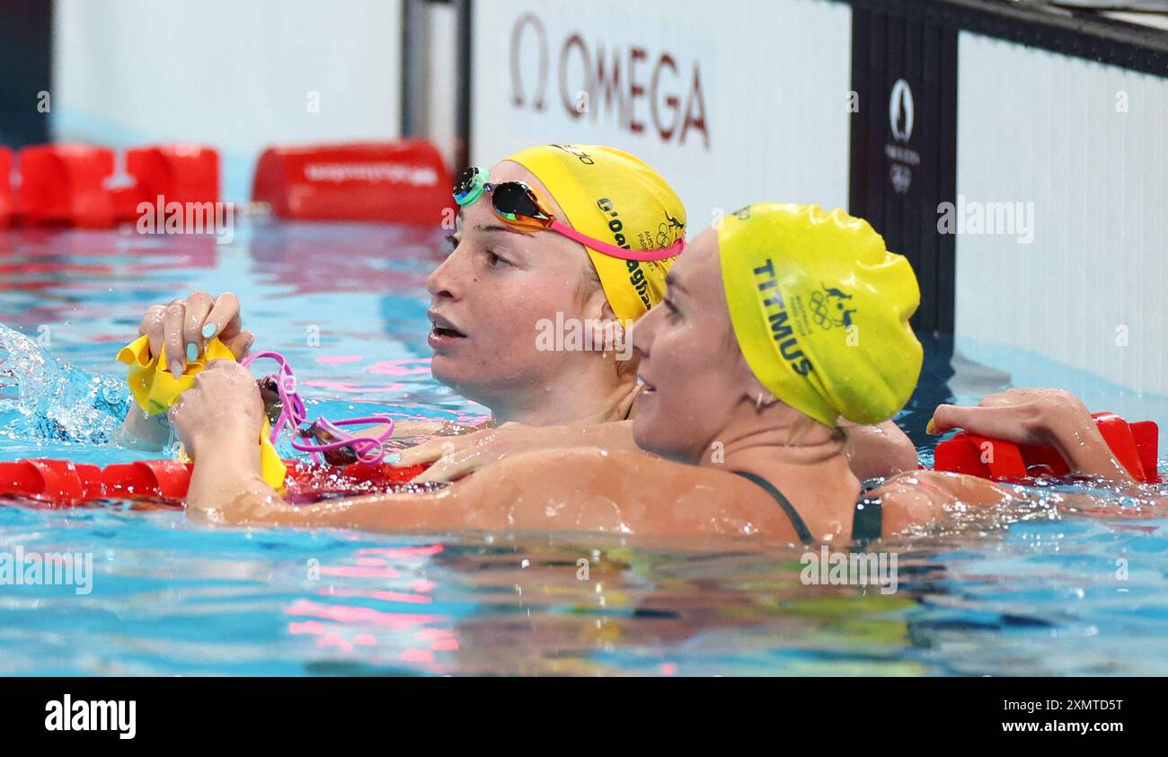 Paris, France. July 29th 2024. Silver medalist Australia's Ariarne ...