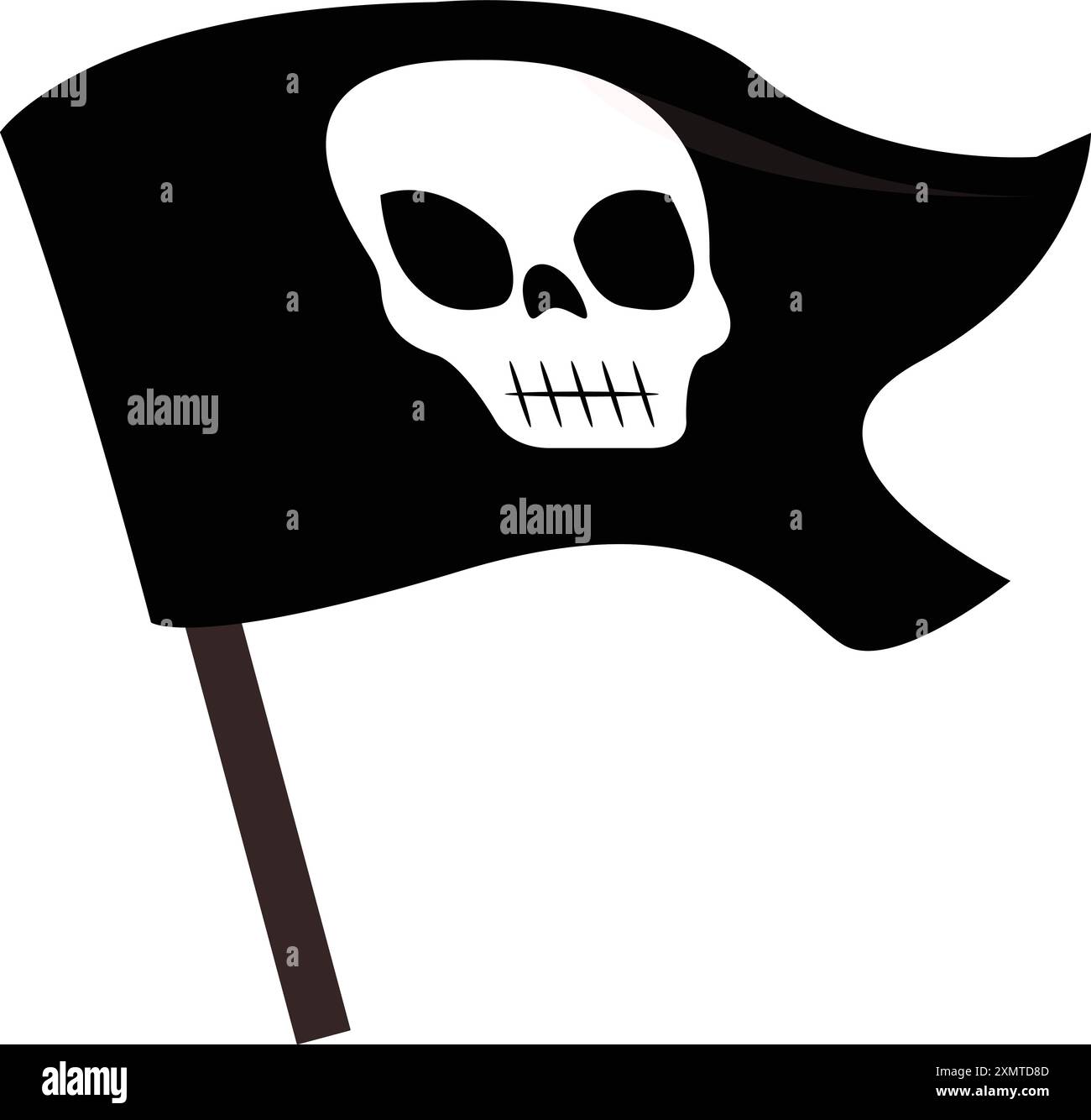 Black pirate flag with skull and crossbones is waving in the wind Stock ...