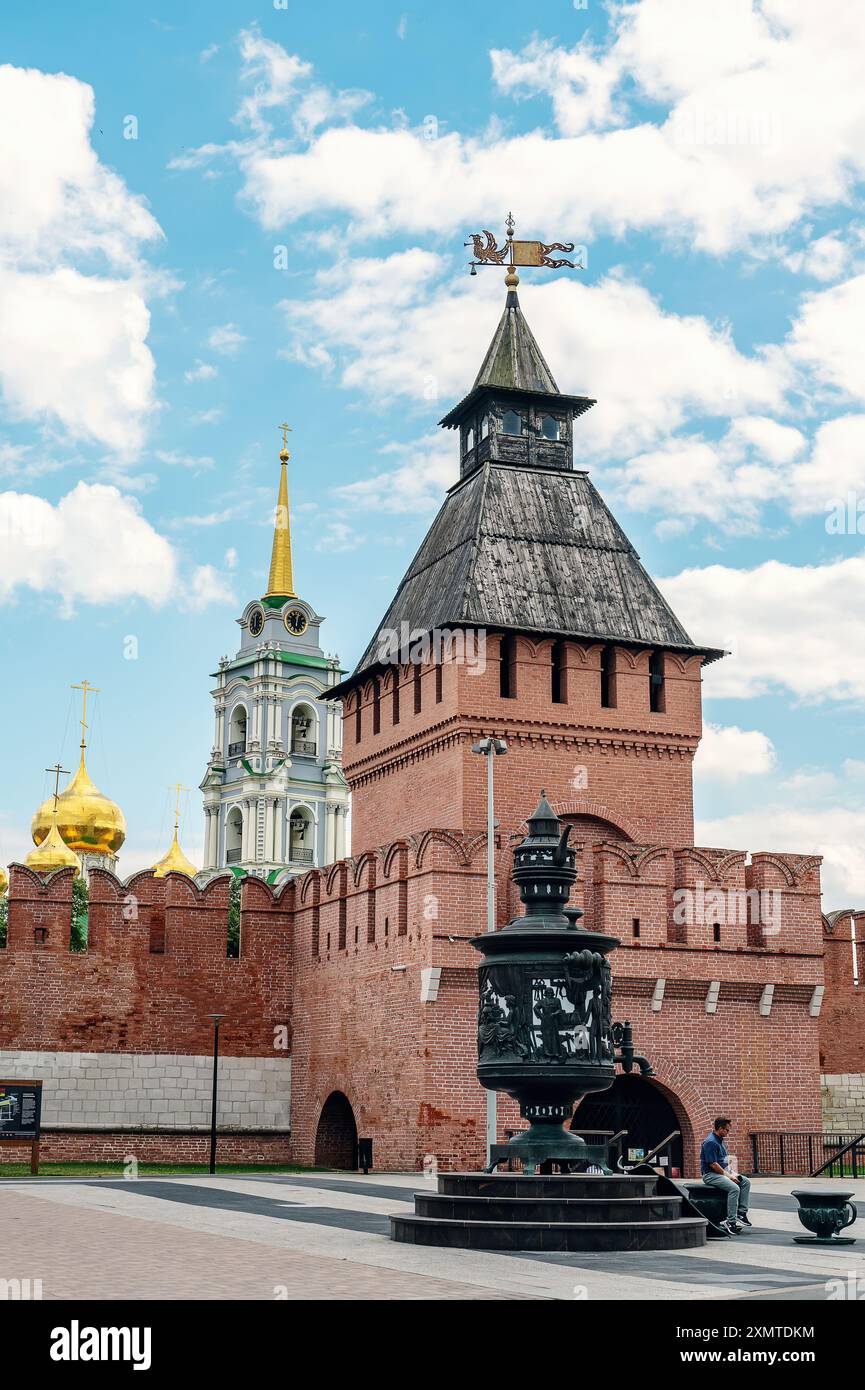 Tula, Russia - July 23, 2024: Monument to the samovar in Tula. Tula is ...