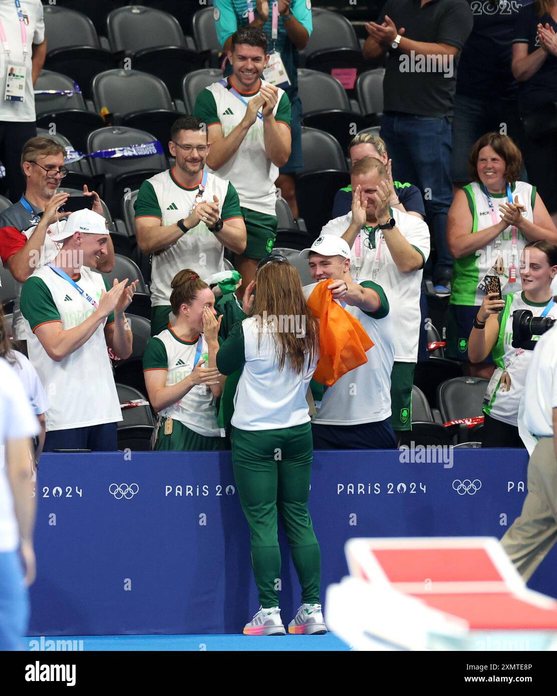 Paris, France. July 29th 2024. Bronze medalist Ireland's Mona McSharry ...