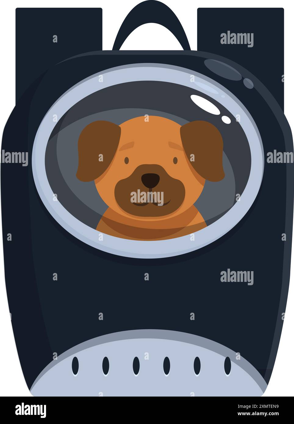 Cute illustration of a pug dog going on an adventure in space Stock ...