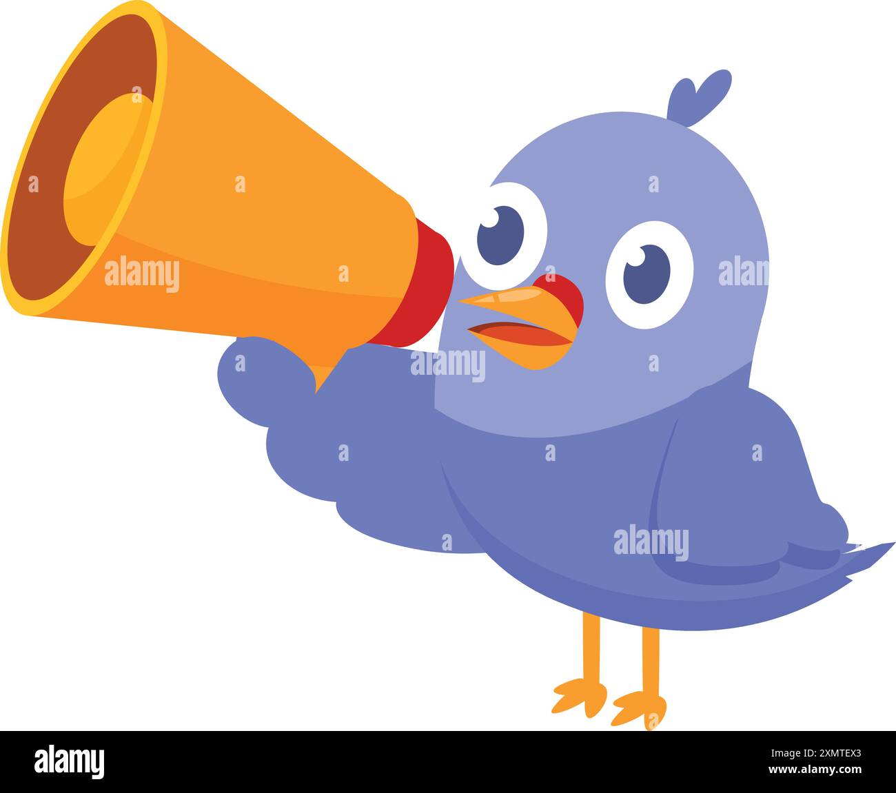 Cartoon blue bird holding megaphone hi-res stock photography and images ...