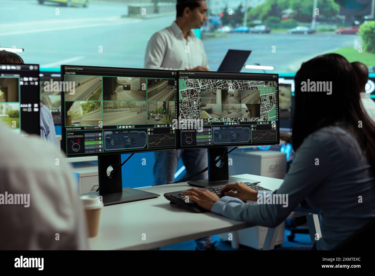 Indian security manager monitoring cctv hi-res stock photography and ...