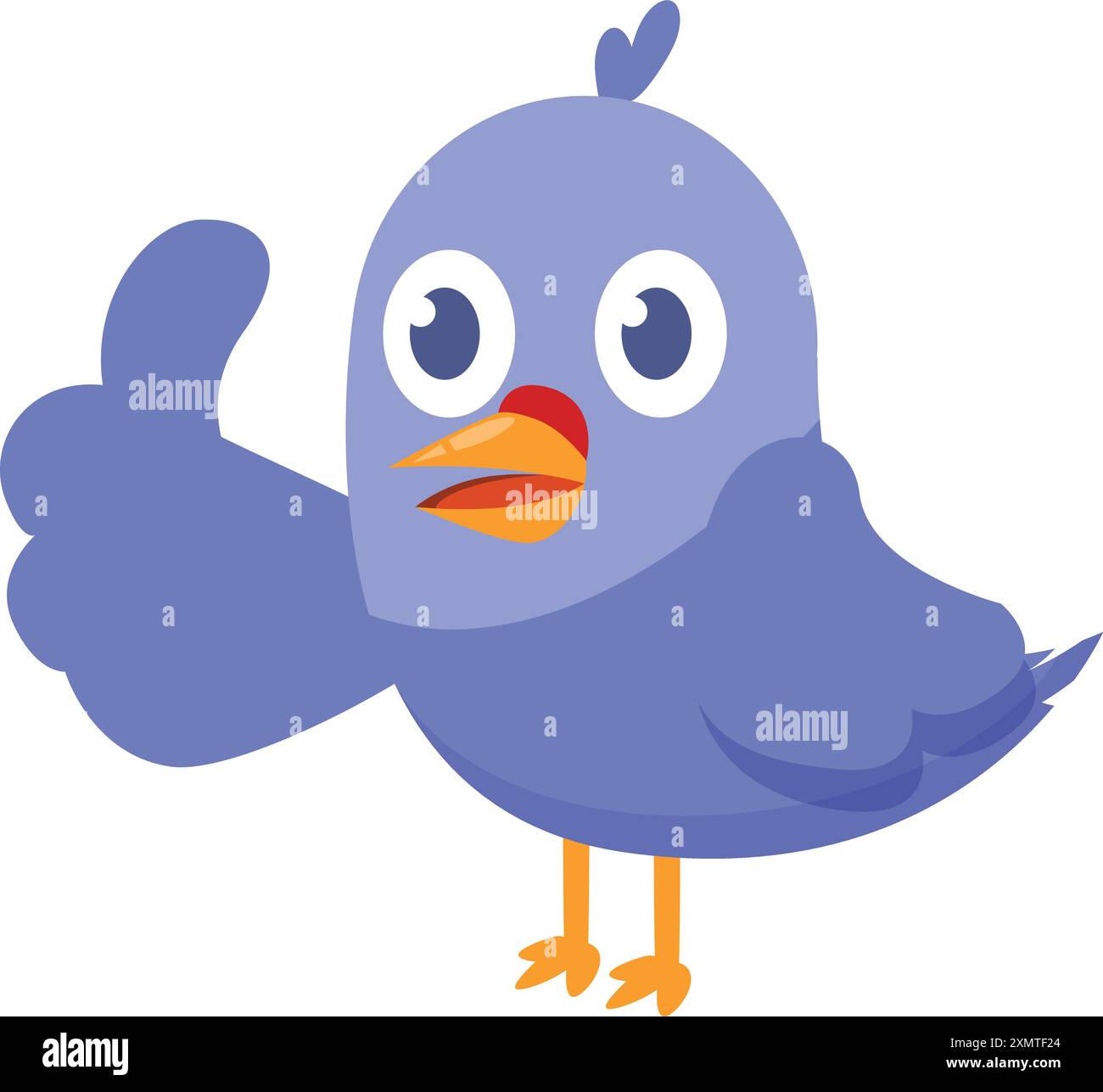 Cartoon blue bird giving a thumbs up, expressing positivity and ...