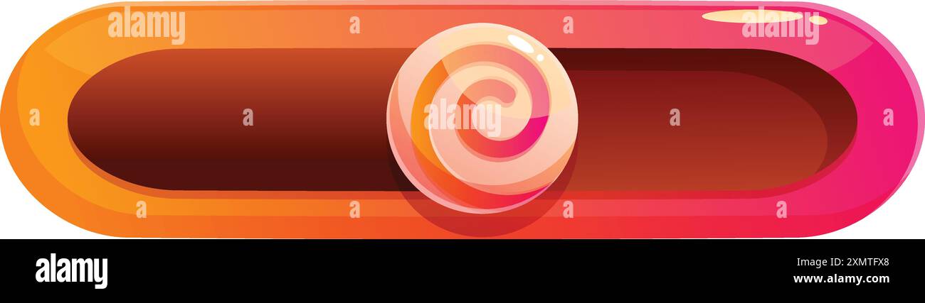 Red and orange rounded rectangular game ui element with brown ...