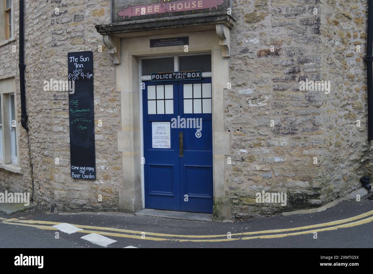The Sun Inn on Catherine Street with a TARDIS-inspired Police Box door ...