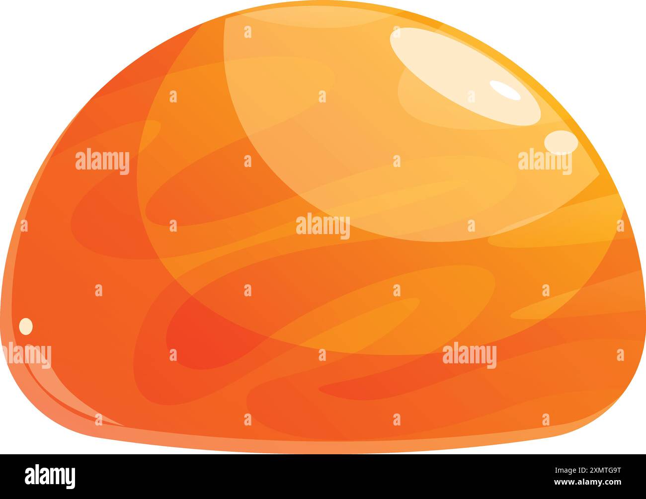 Cartoon glowing orange stone shining with light inside, isolated on ...