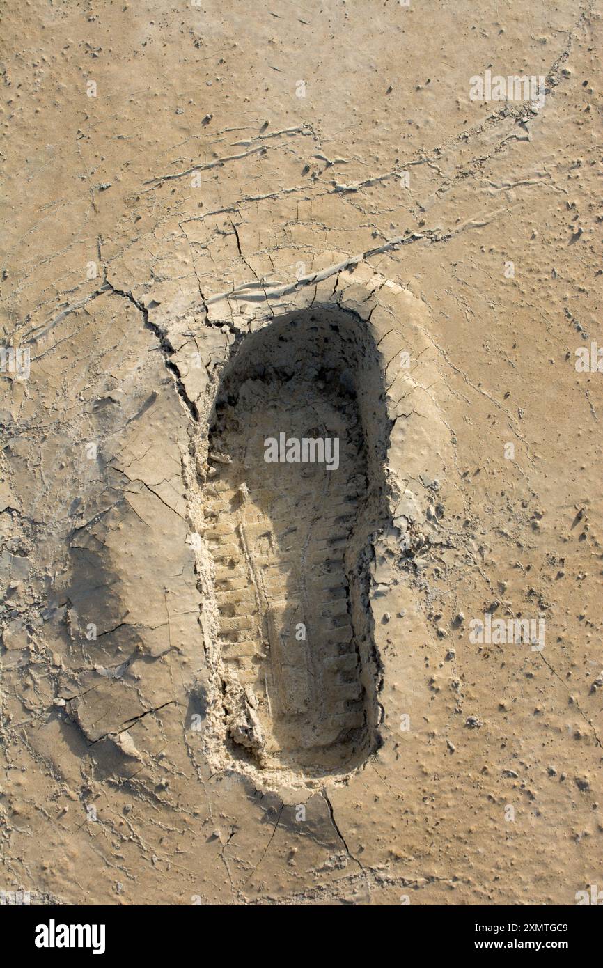 Footstep pattern seen on a concrete background Stock Photo - Alamy