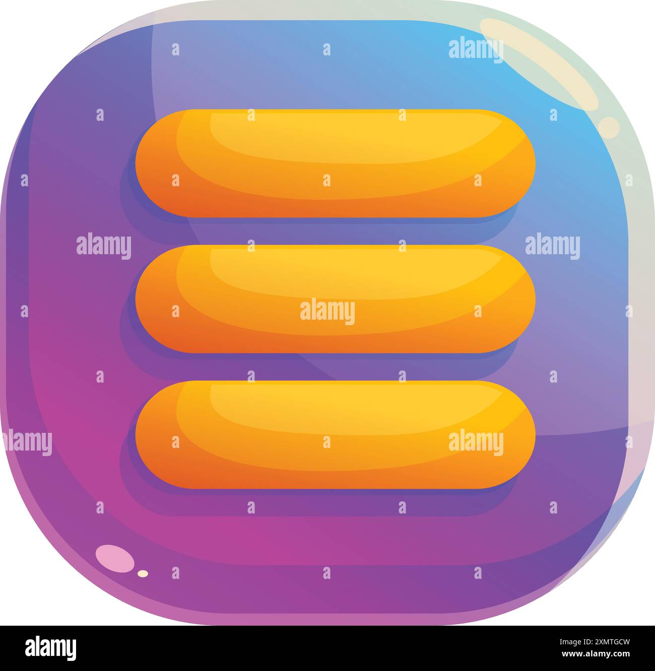 Colorful app icon with a gradient background featuring three horizontal ...