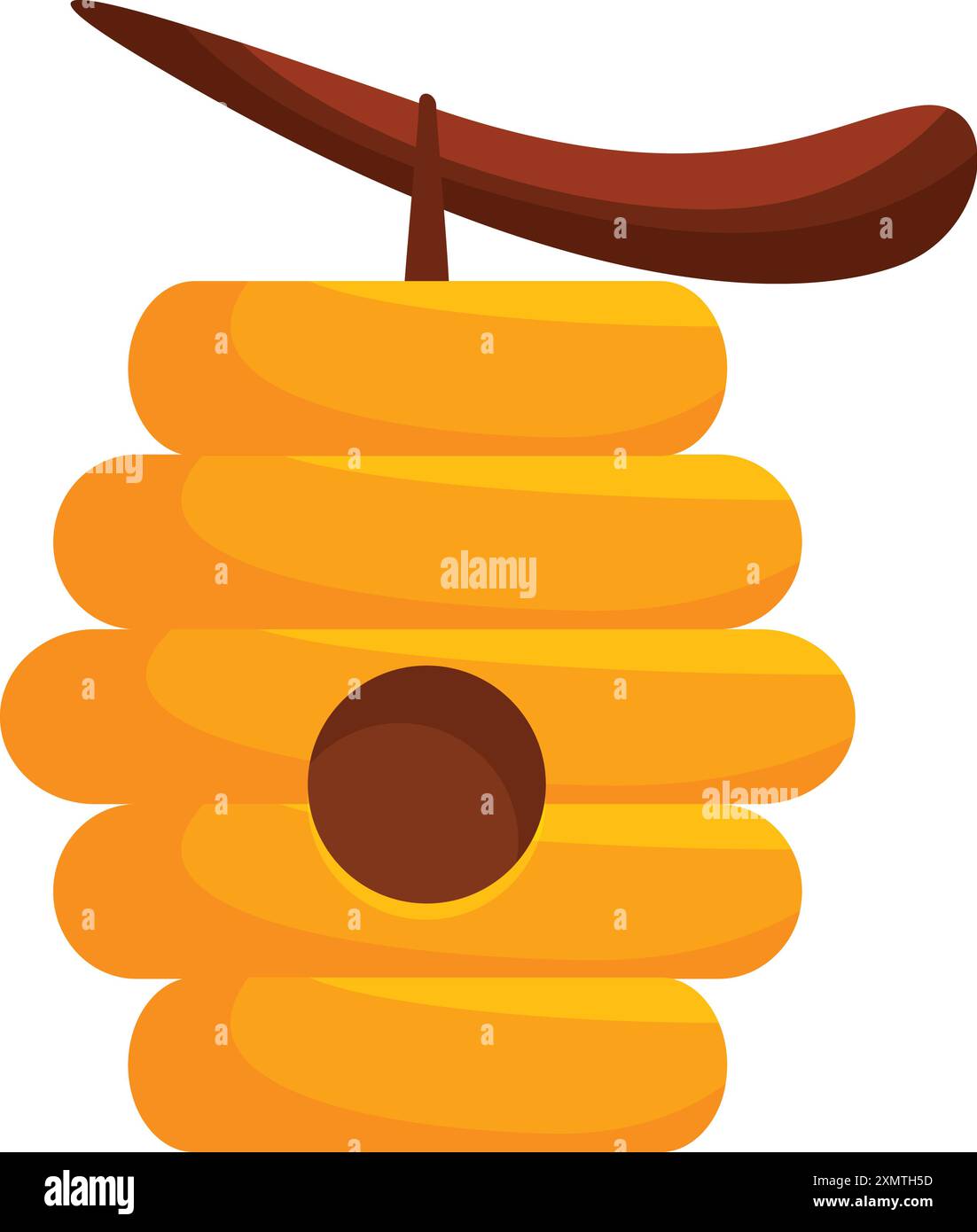 Cartoon beehive hanging from a tree branch, creating a safe and natural ...