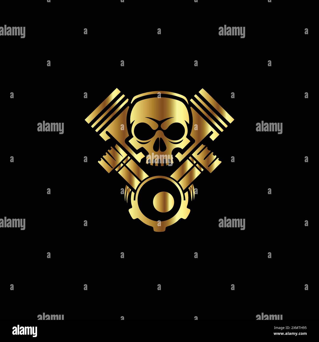 Automotive engine logo design template. Vector illustration on black ...