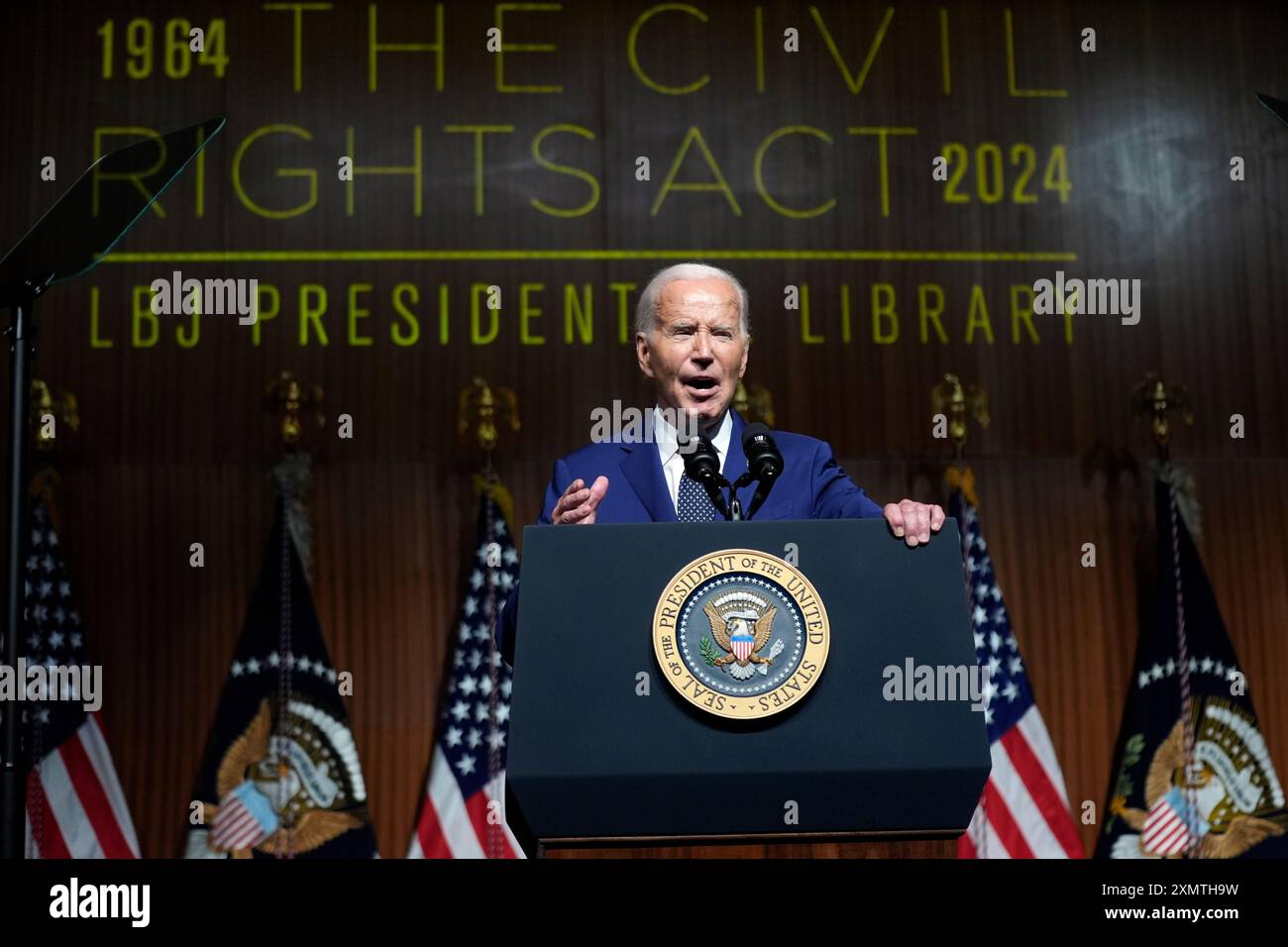 President Joe Biden speaks at an event commemorating the 60th ...