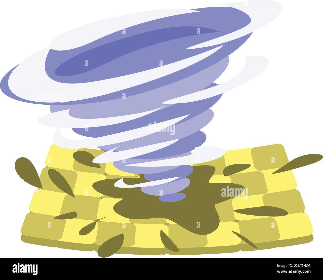 Cartoon whirlwind spinning over agricultural field hi-res stock ...