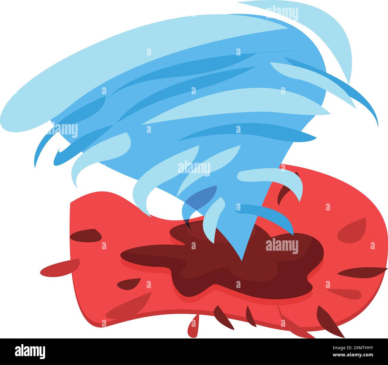 Large blue water tornado creating a hole in the ground Stock Vector ...