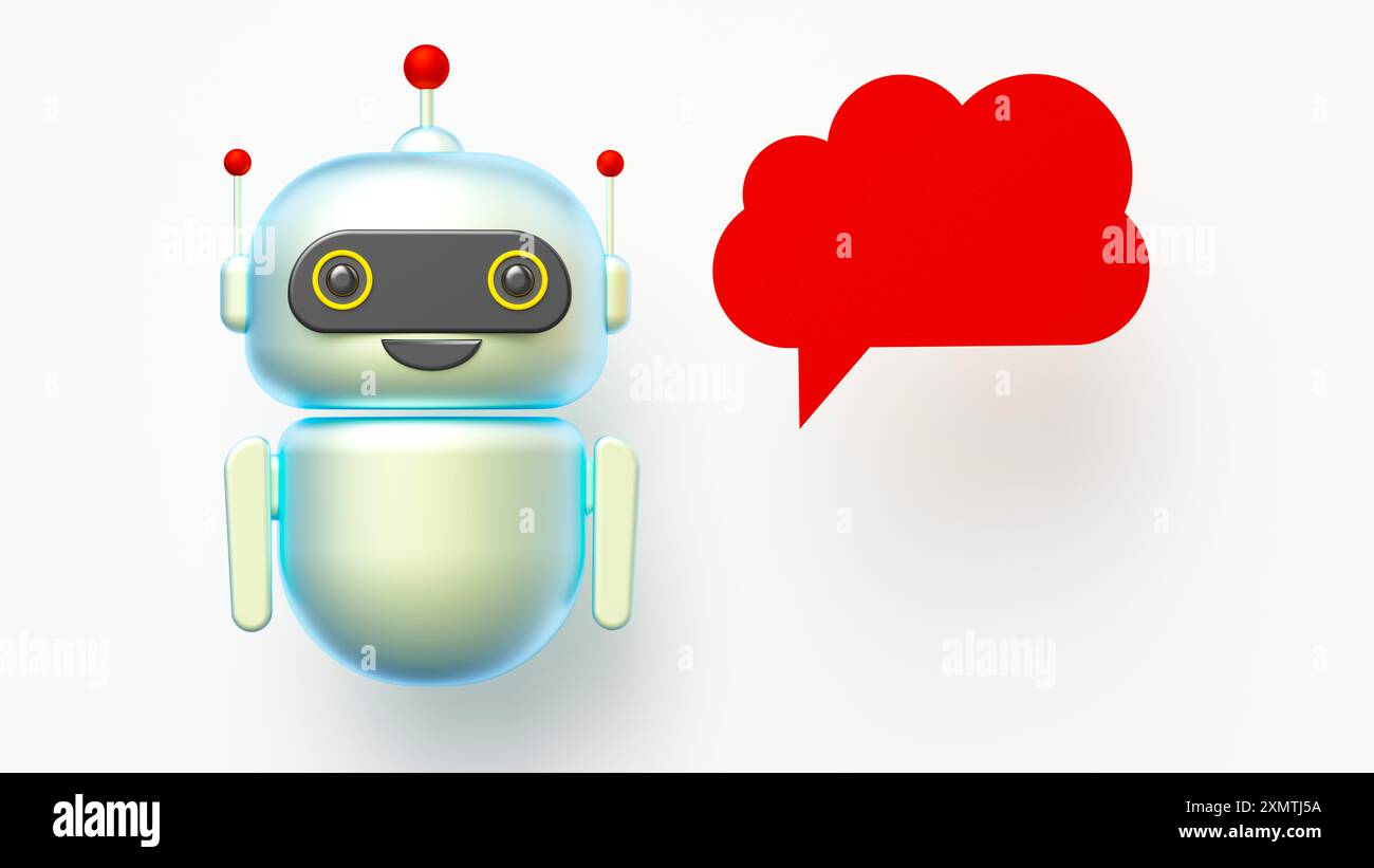 AI robot and speech bubble Stock Photo - Alamy