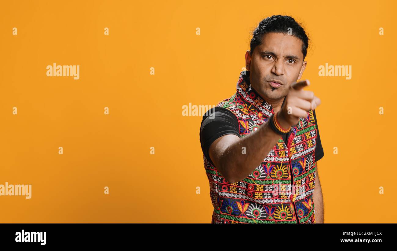 Disappointed indian man admonishing friend over debacle, isolated over ...