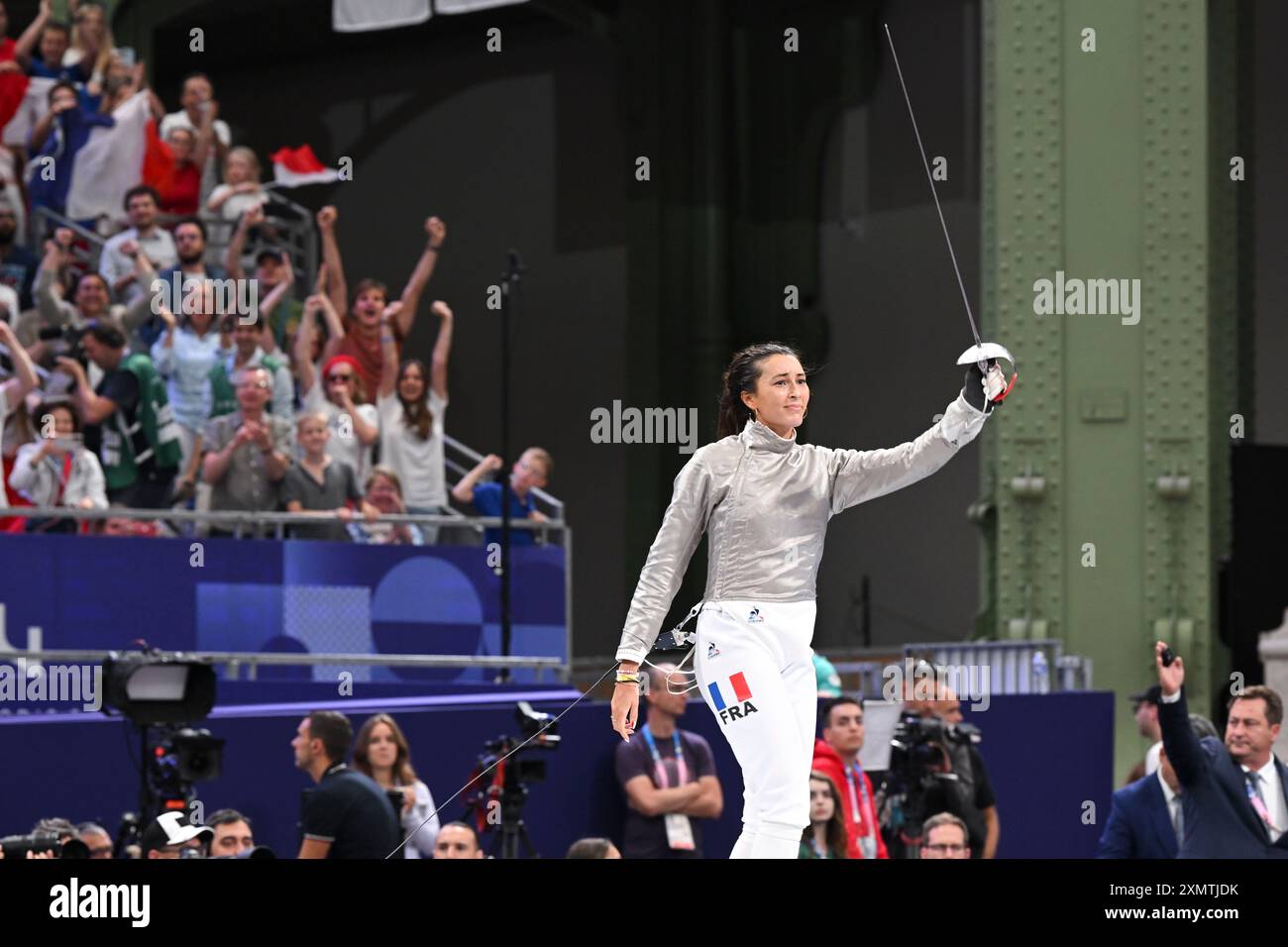 Paris, France. 29th July, 2024. Sara Balzer (FRA) against Luca Virag ...