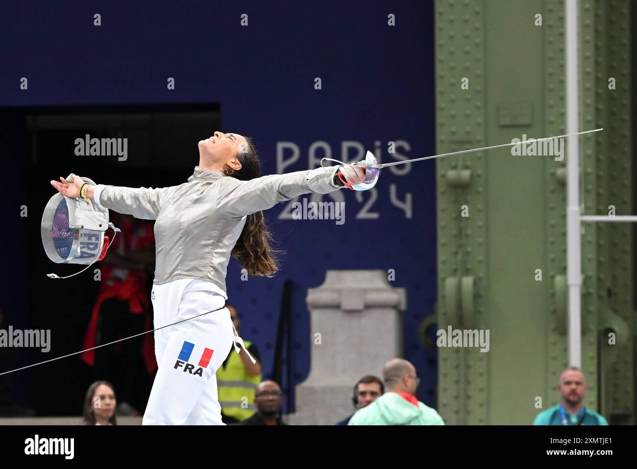 Paris, France. 29th July, 2024. Sara Balzer (FRA) against Luca Virag ...