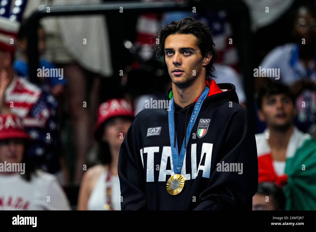 Gold Medalist Ceccon Thomas of Italy, poses during the Swimming medal ...