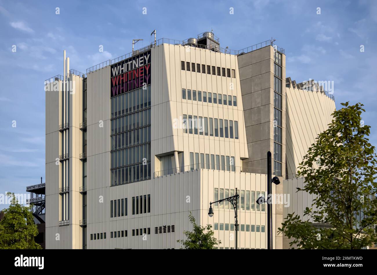 New York, NY - July 9, 2024: Whitney Museum logo sign on side of famous ...