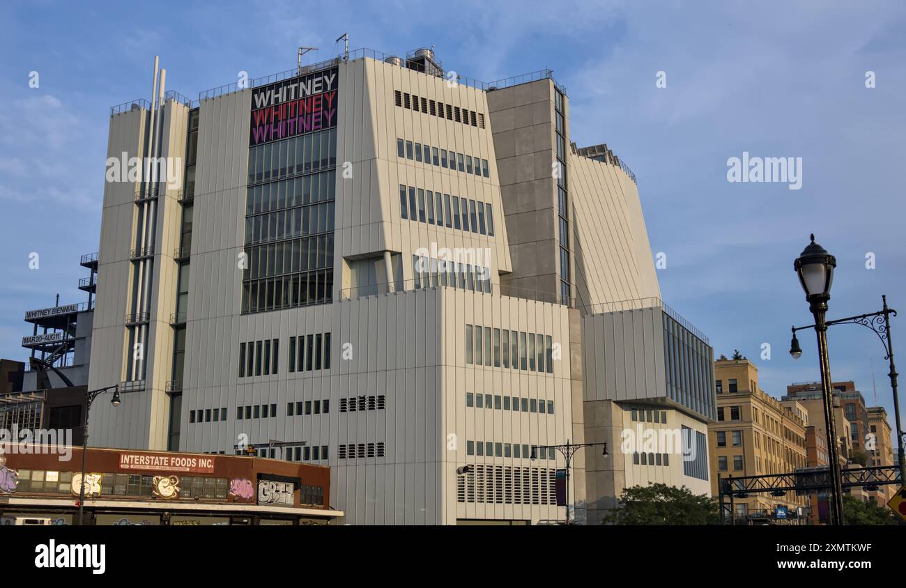 New York, NY - July 9, 2024: Whitney Museum logo sign on side of famous ...