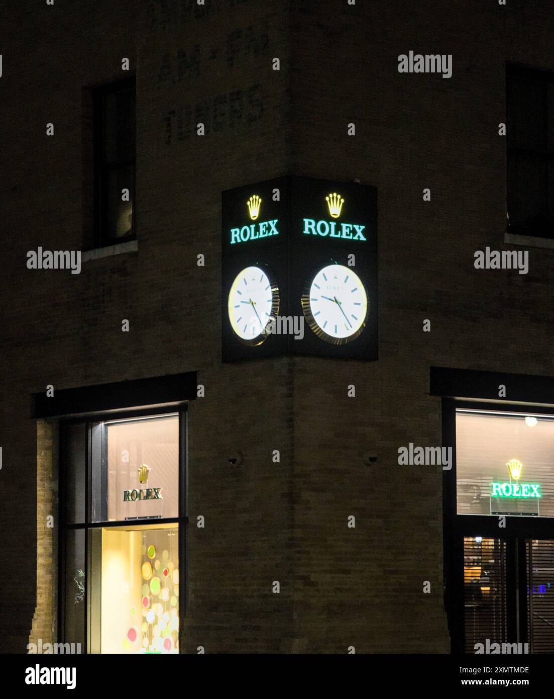 New York, NY - July 9, 2024: Rolex luxury watch maker logo with clock ...