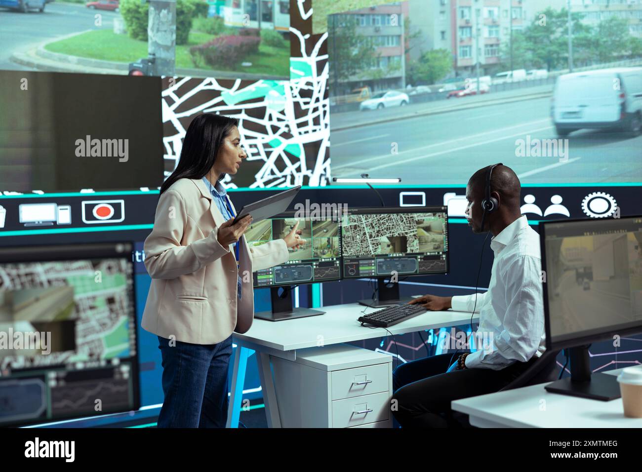 Indian woman coordinates new express shipment program in control center ...