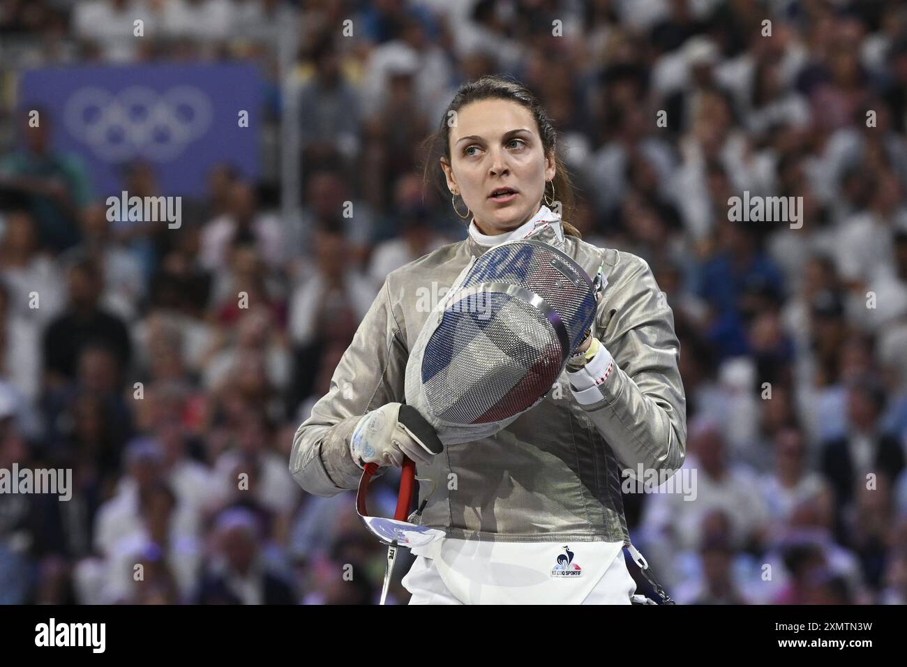 Paris, France. 29th July, 2024. Manon Apithy-Brunet (FRA) against Sebin ...