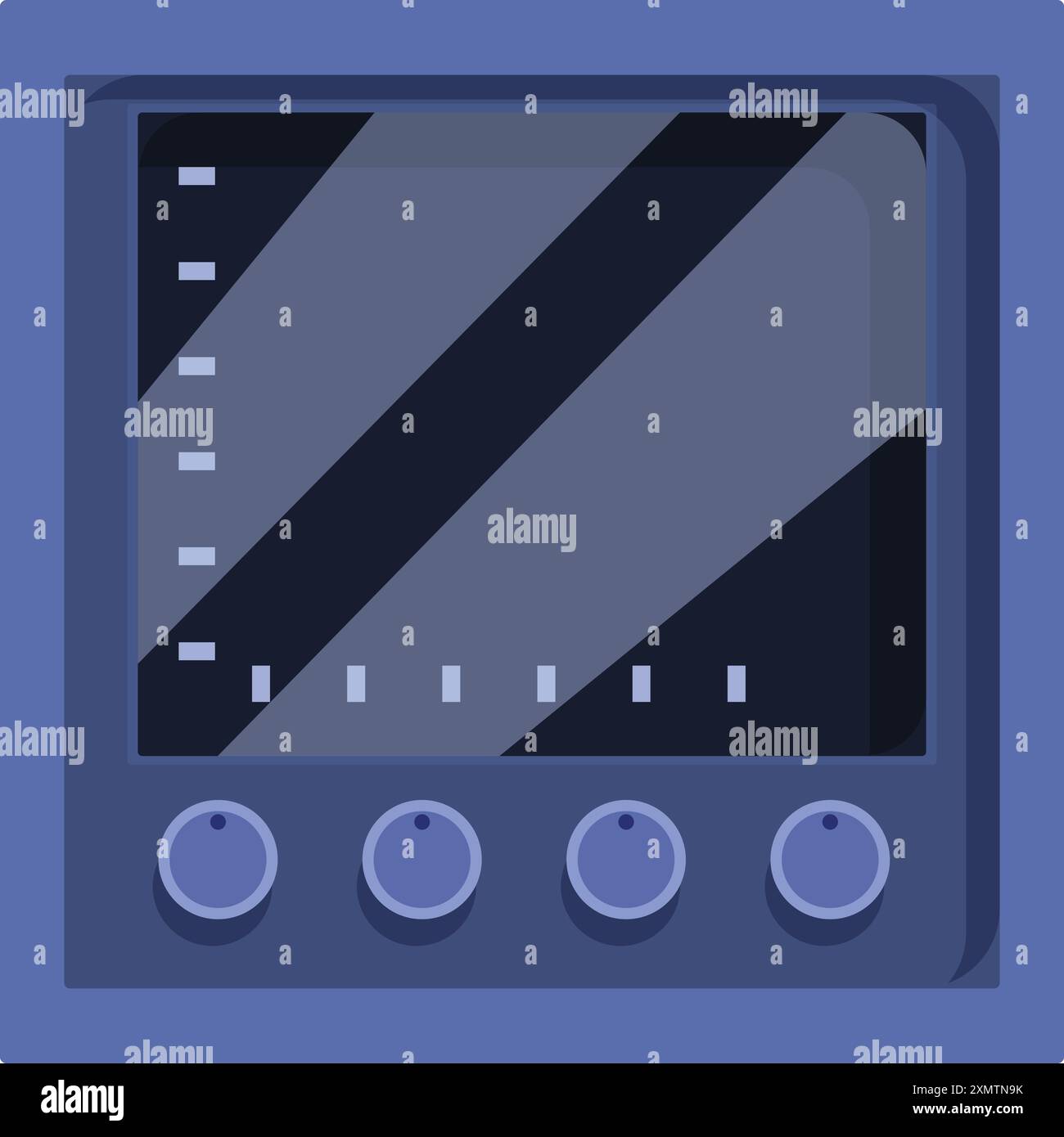 Control panel with buttons and a screen displaying data is being ...