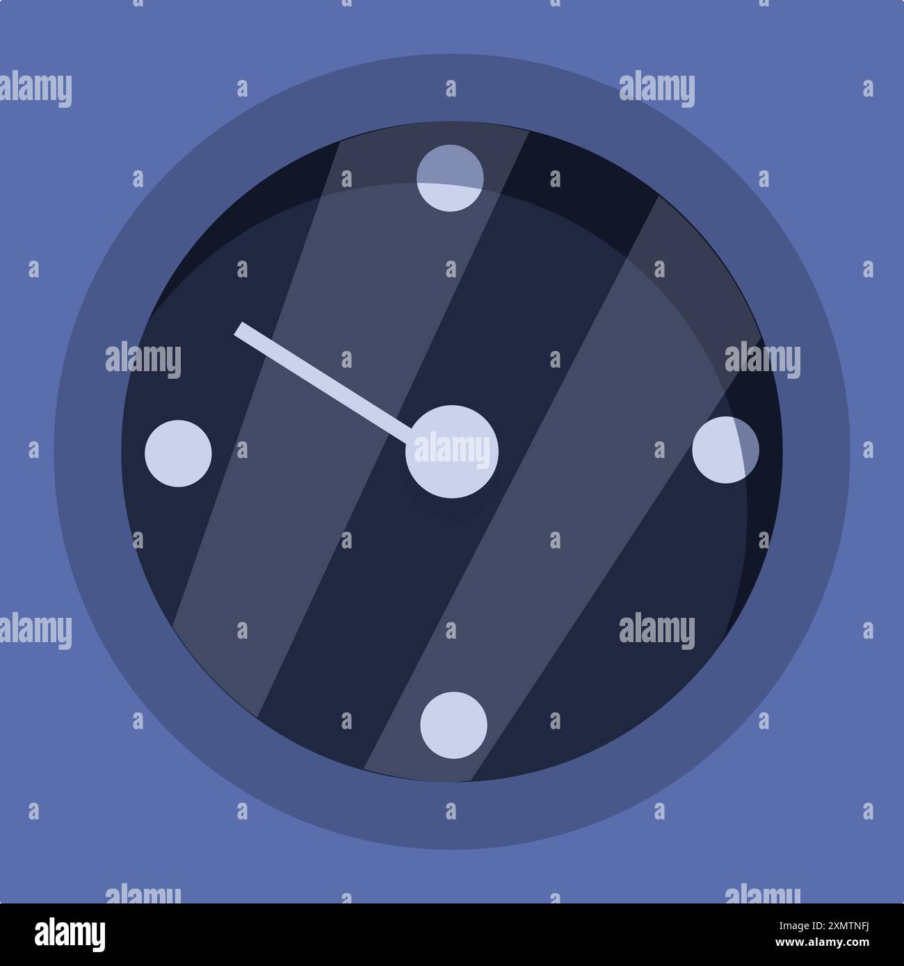 Minimalist clock face showing five minutes past twelve hi-res stock ...