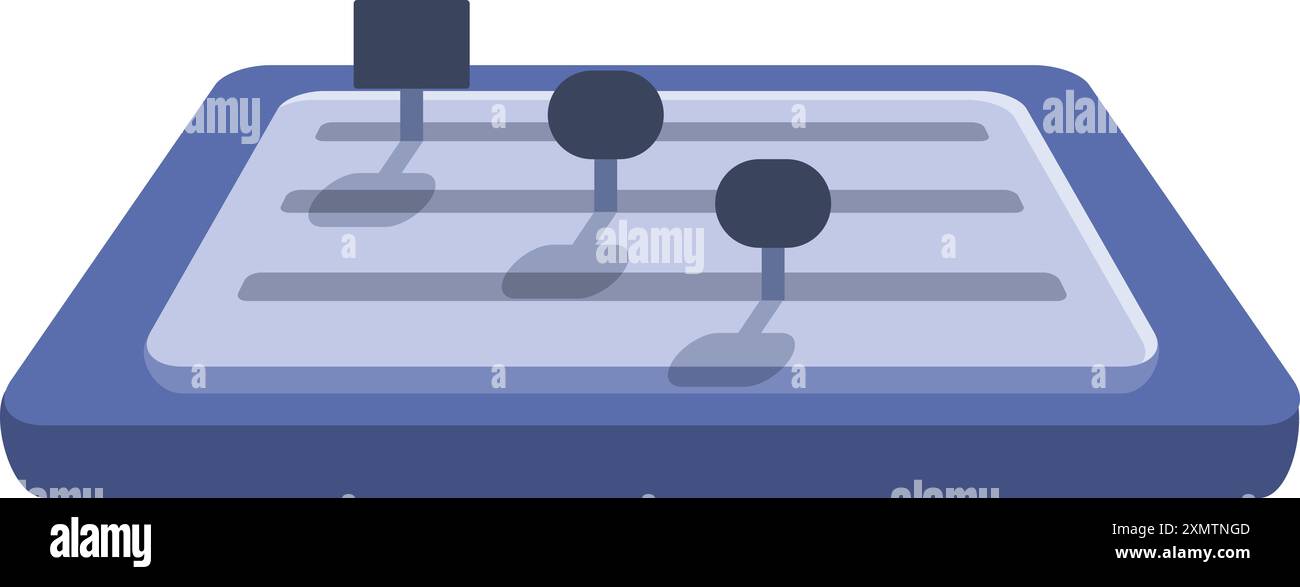 Control panel showing three levers for operating a remote control ...