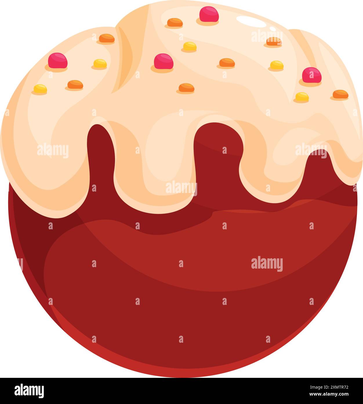 Round cake with white icing dripping and colorful sprinkles on top ...